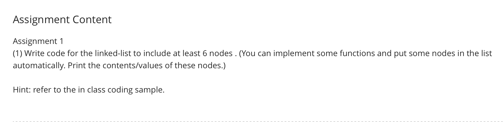 Solved Assignment Content Assignment 1 (1) Write code for | Chegg.com