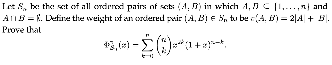 Solved Let Sn ﻿be the set of all ordered pairs of sets (A,B) | Chegg.com