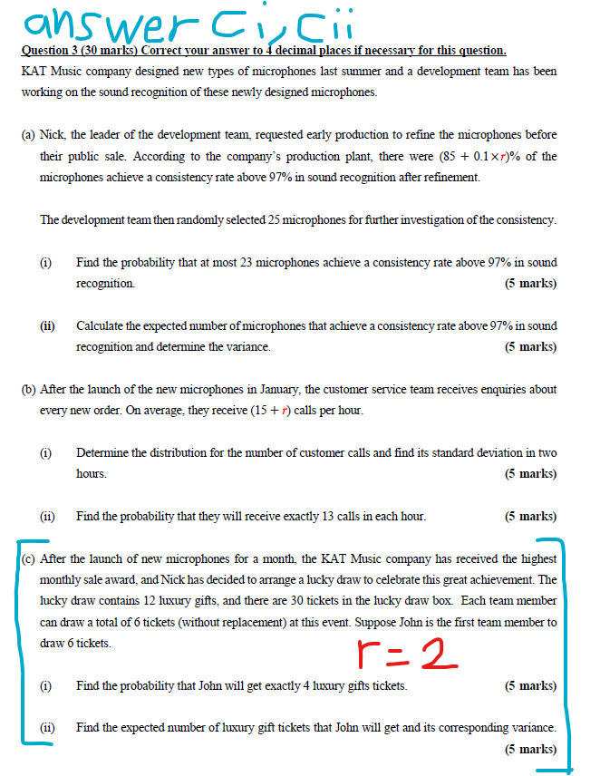 Solved Question 3 ( 30 ﻿marks) ﻿Correct your answer to 4 | Chegg.com