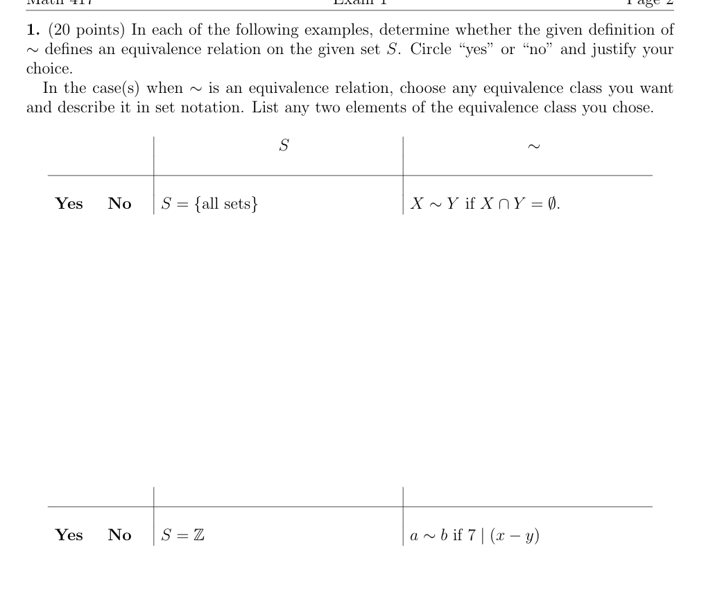 Solved 1. (20 points) In each of the following examples, | Chegg.com