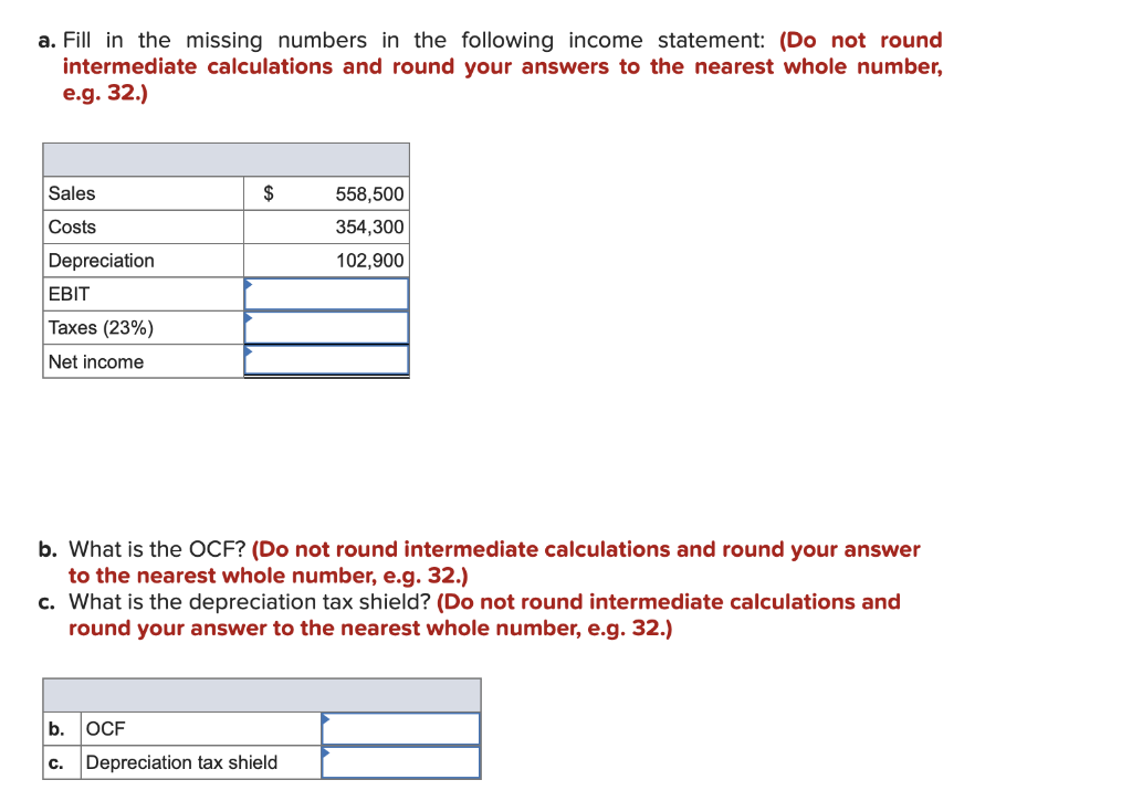 Solved a. Fill in the missing numbers in the following | Chegg.com