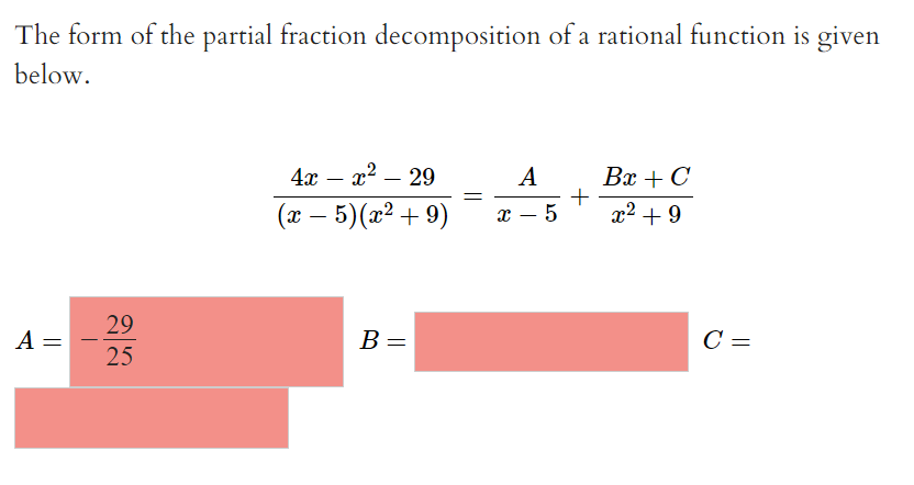 Solved The form of the partial fraction decomposition of a | Chegg.com