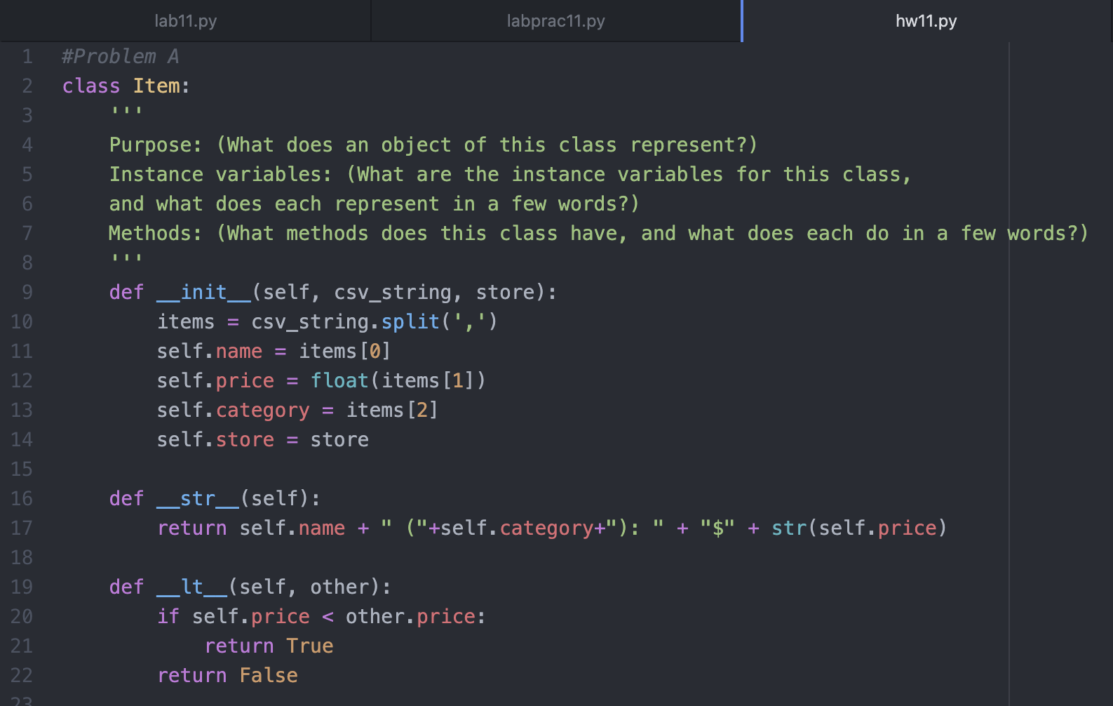 Solved Problem D. (5 points) Which Store? Write a function | Chegg.com