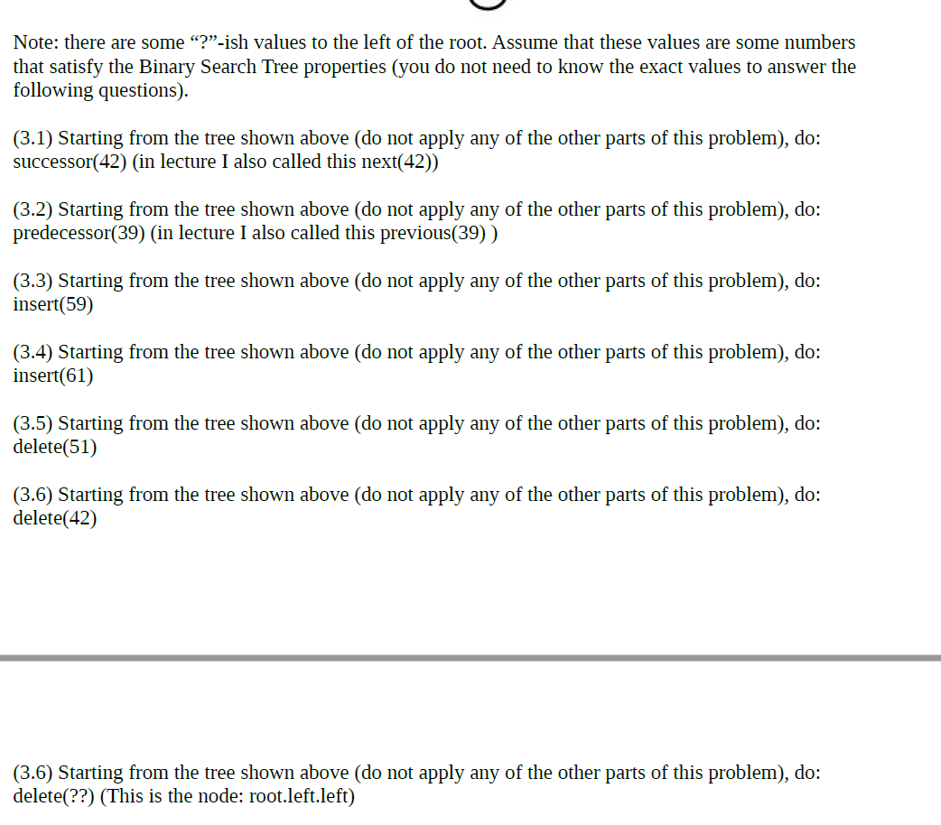 Solved Given this Binary Search Tree shown below, show what | Chegg.com