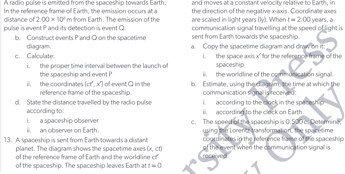 Solved A radio pulse is emitted from the spaceship towards | Chegg.com