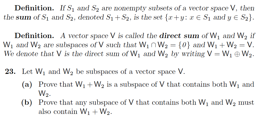 Solved . Definition. If Sį and S2 are nonempty subsets of a | Chegg.com