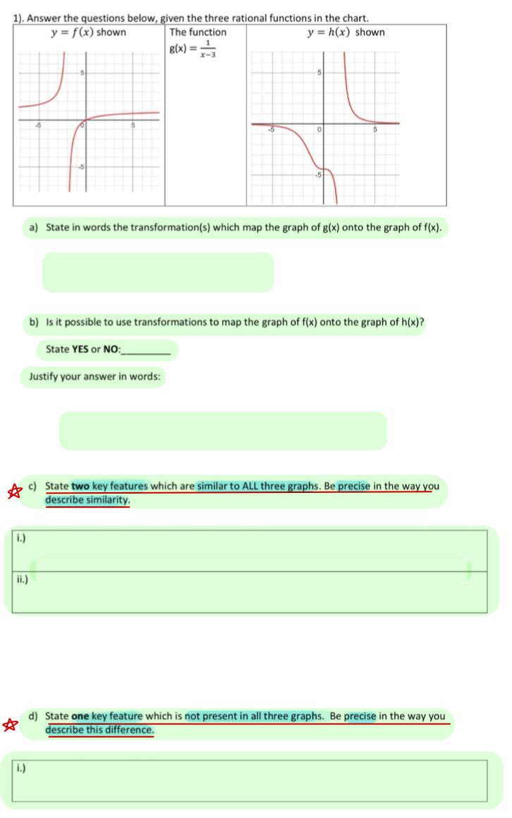 Solved 1). Answer the questions below, given the three | Chegg.com