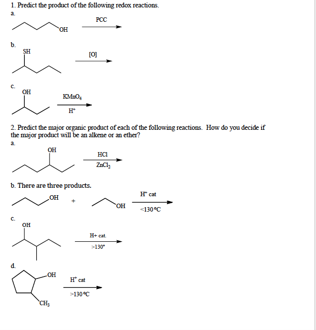 Solved a. 1. Predict the product of the following redox | Chegg.com