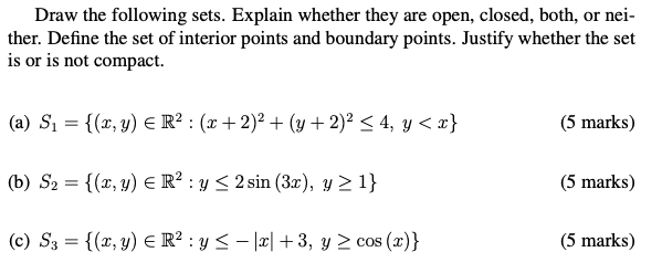 Solved Draw the following sets. Explain whether they are | Chegg.com