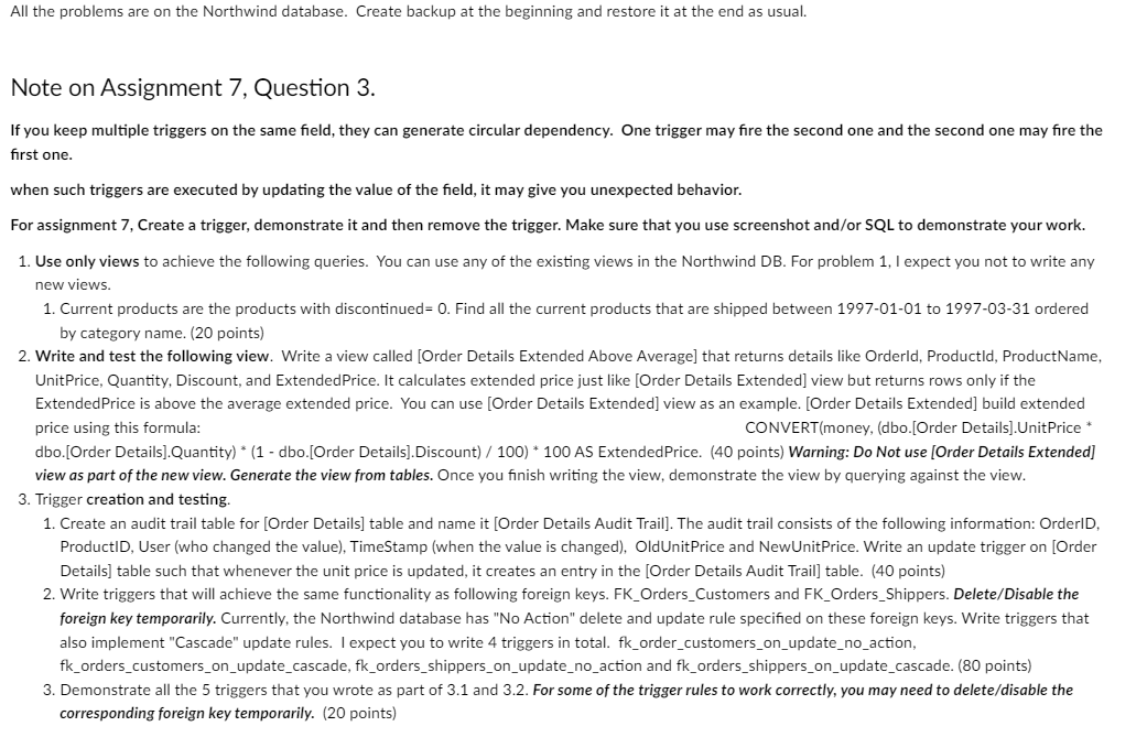 Solved Note on Assignment 7, Question 3. If you keep | Chegg.com