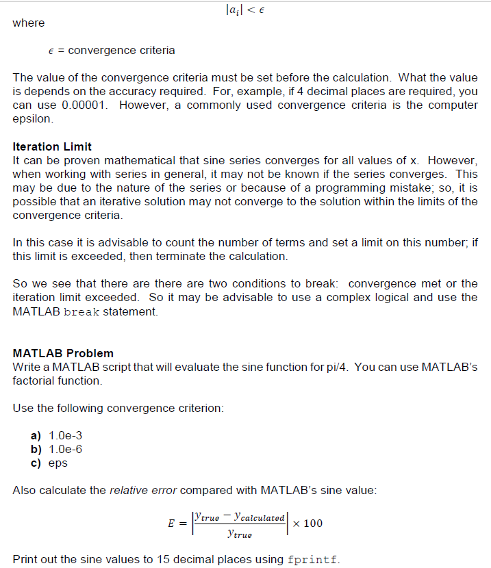 Solved Definition (Iterative Method) An iterative method is | Chegg.com