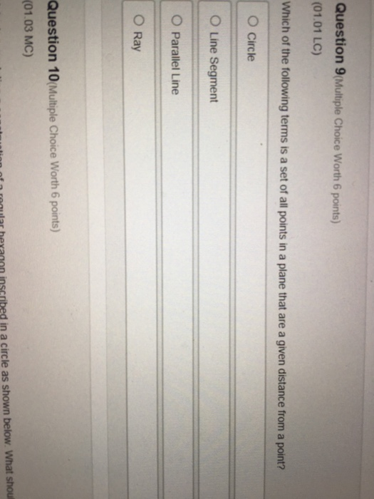 Solved Question 9(Multiple Choice Worth 6 points) (01.01 LC) | Chegg.com