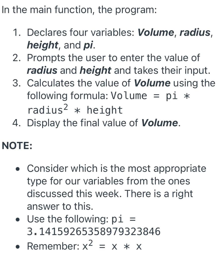 Solved In the main function, the program: 1. Declares four | Chegg.com