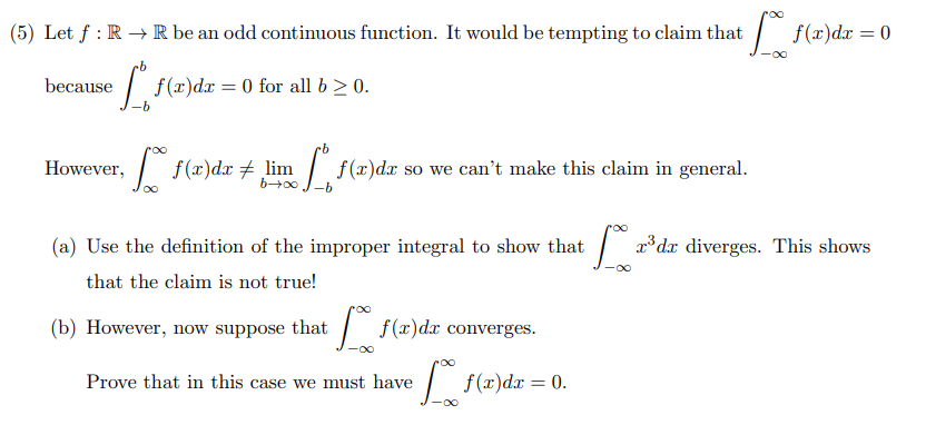 Solved 5 Let F R→r Be An Odd Continuous Function It Would