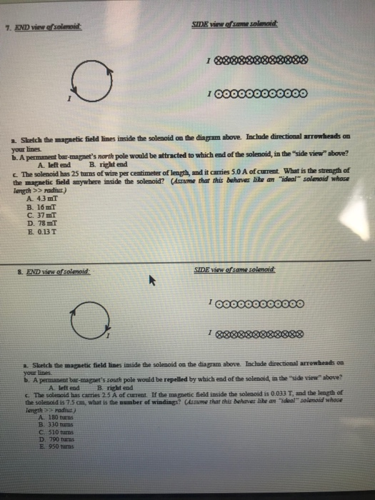 Solved SIDE view of same solemoid Sketch the magnetic field | Chegg.com