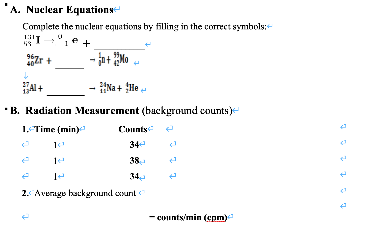 Solved A. Nuclear Equations Complete the nuclear equations | Chegg.com