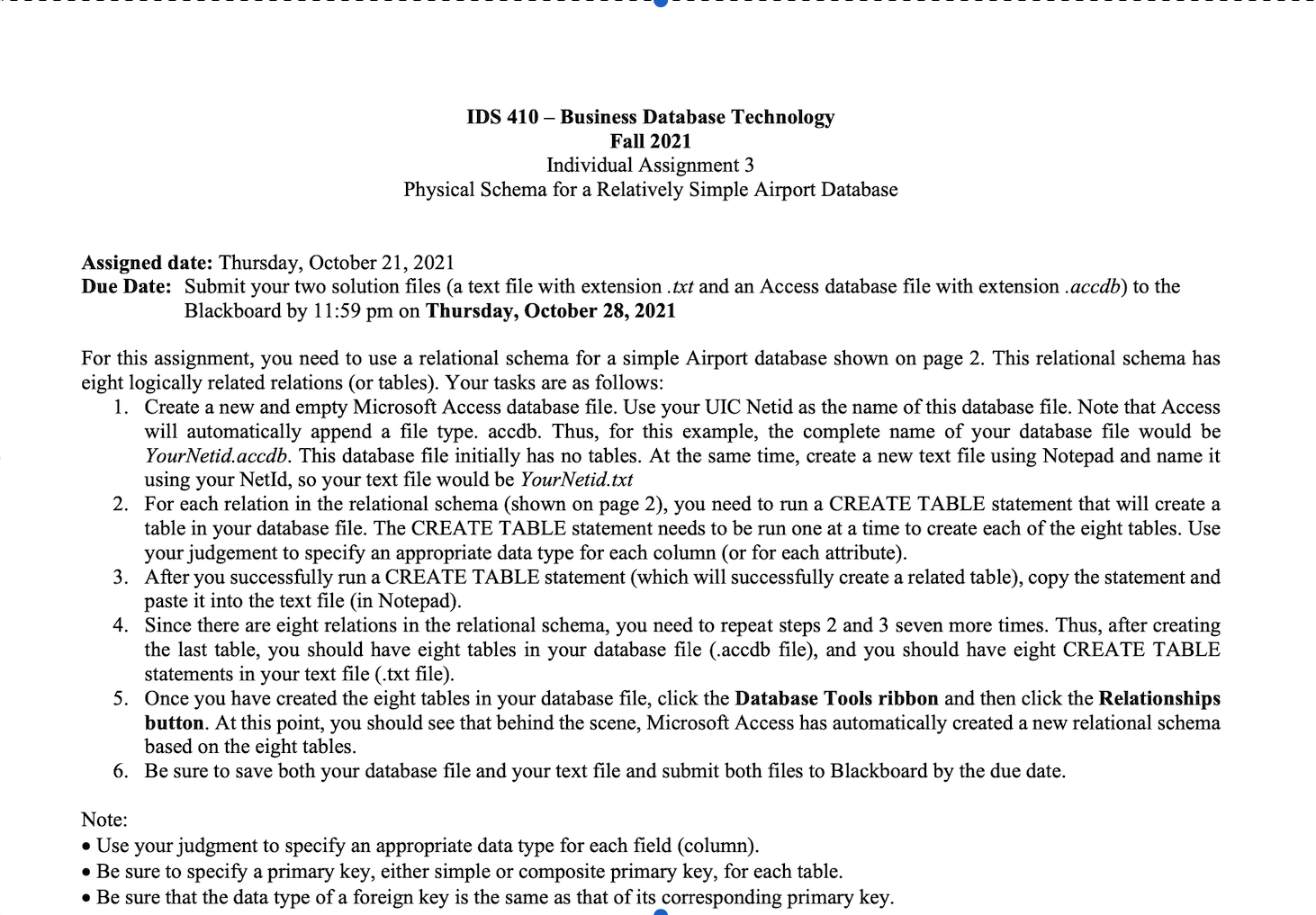 IDS 410 - Business Database Technology Fall 2021 | Chegg.com IDS 410 - Business Database Technology Fall 2021 | Chegg.com