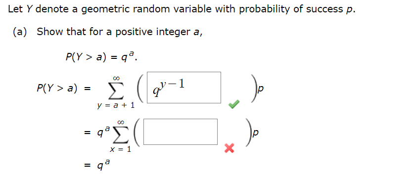 Solved Let Y denote a geometric random variable with | Chegg.com