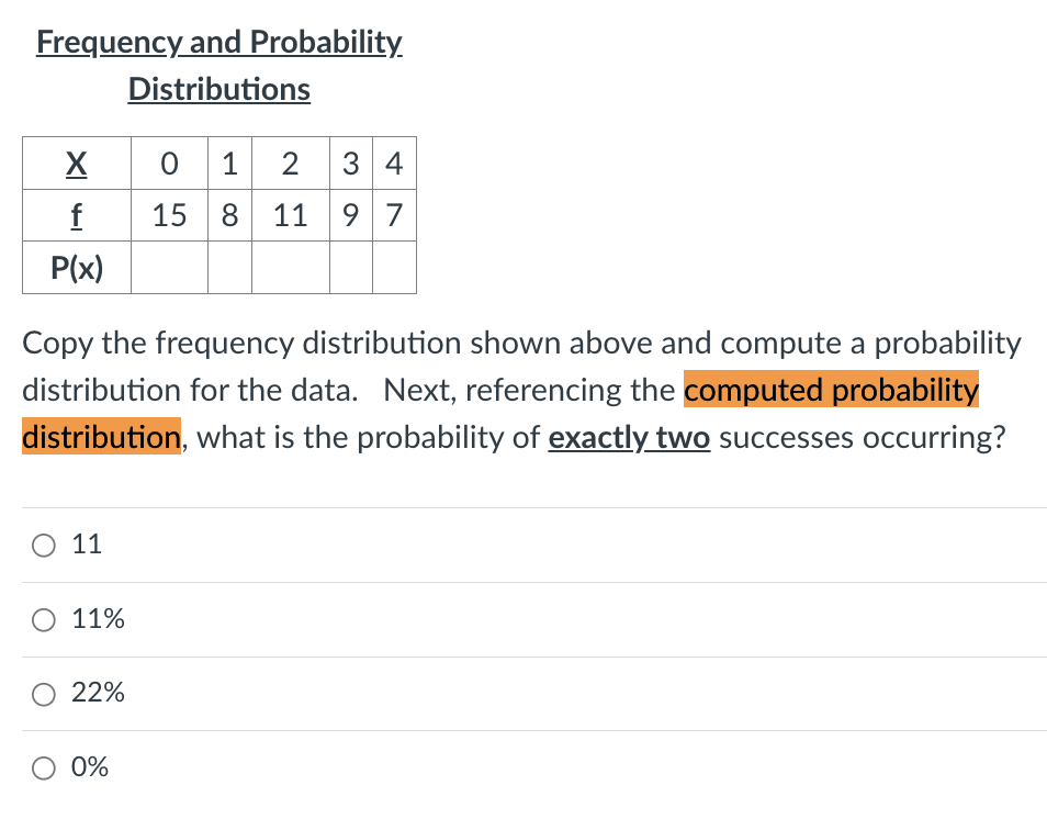 Solved To construct a probability distribution from the | Chegg.com
