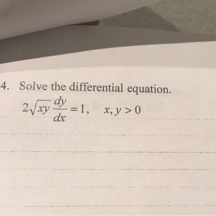 Solved Solve the differential equation. 2 squareroot xy | Chegg.com