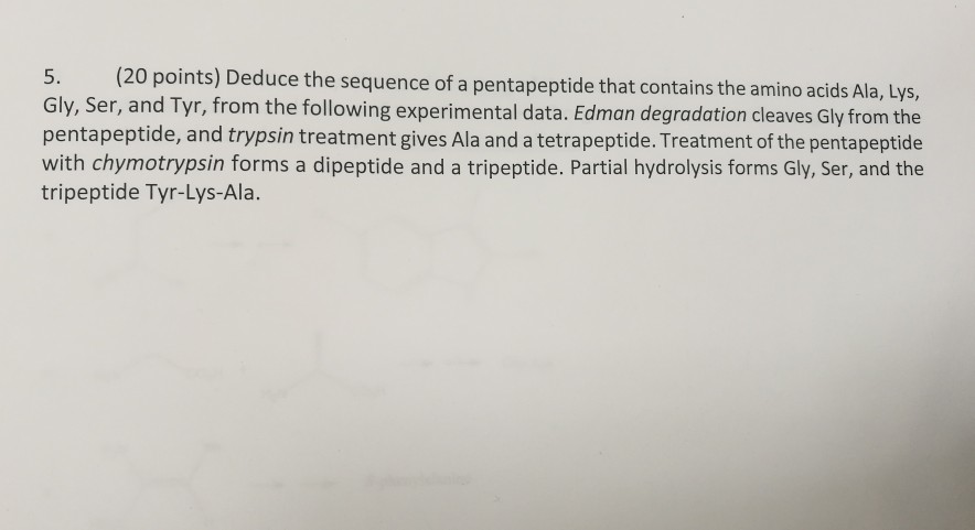 Solved O points) Deduce the sequence of a pentapeptide that | Chegg.com