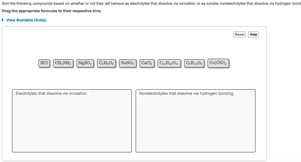 Solved Sort the following compounds based on whether or not | Chegg.com