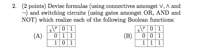 Solved (2 points) Devise formulas (using connectives amongst | Chegg.com