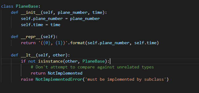 class PlaneBase: def __init__(self, plane_number, | Chegg.com