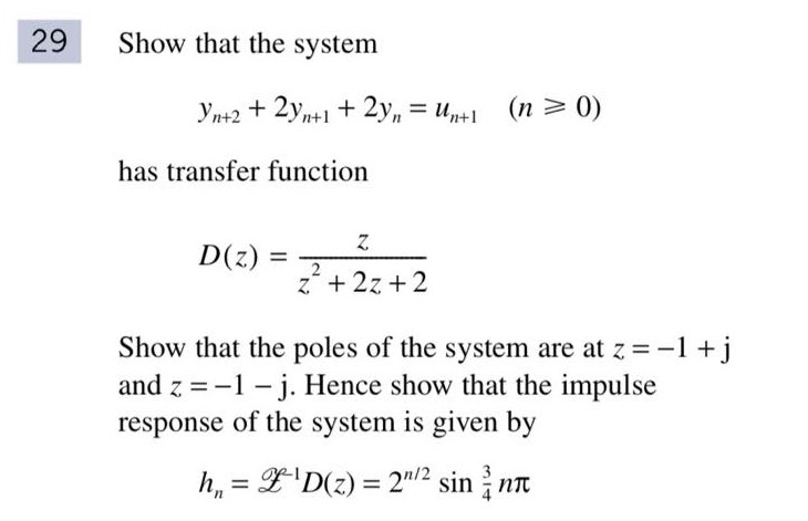 Solved Show that the system yn+2+2yn+1+2yn=un+1(n⩾0) has | Chegg.com