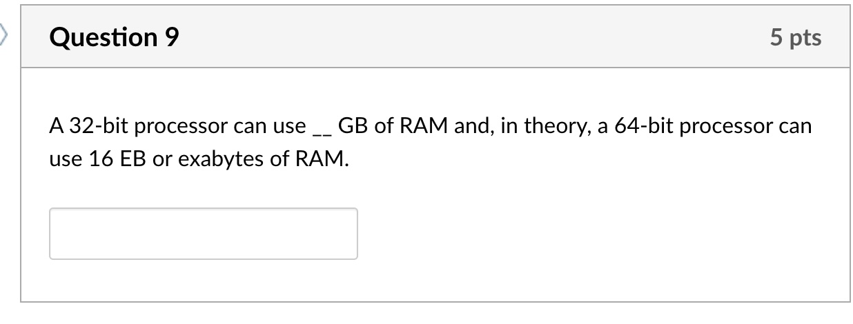 Solved A 32-bit processor can use _-_ GB of RAM and, in | Chegg.com