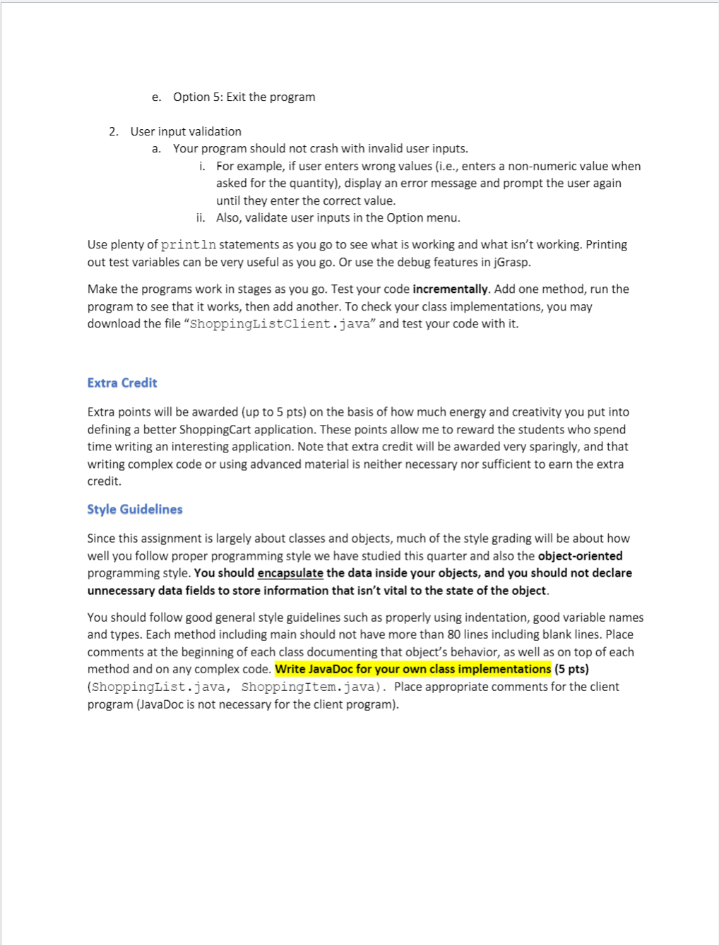 Solved Objectives: Write a class named ShoppingList that | Chegg.com
