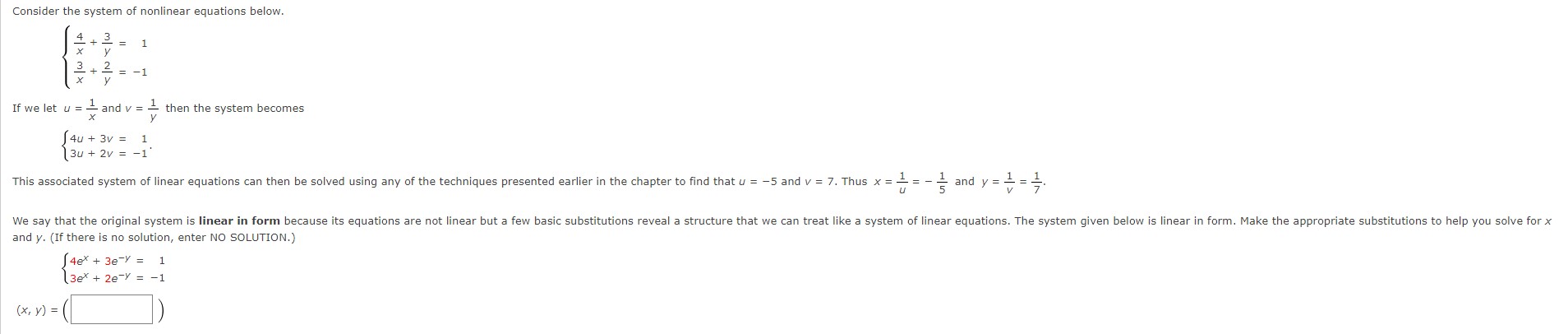 Solved Consider the system of nonlinear equations below. | Chegg.com
