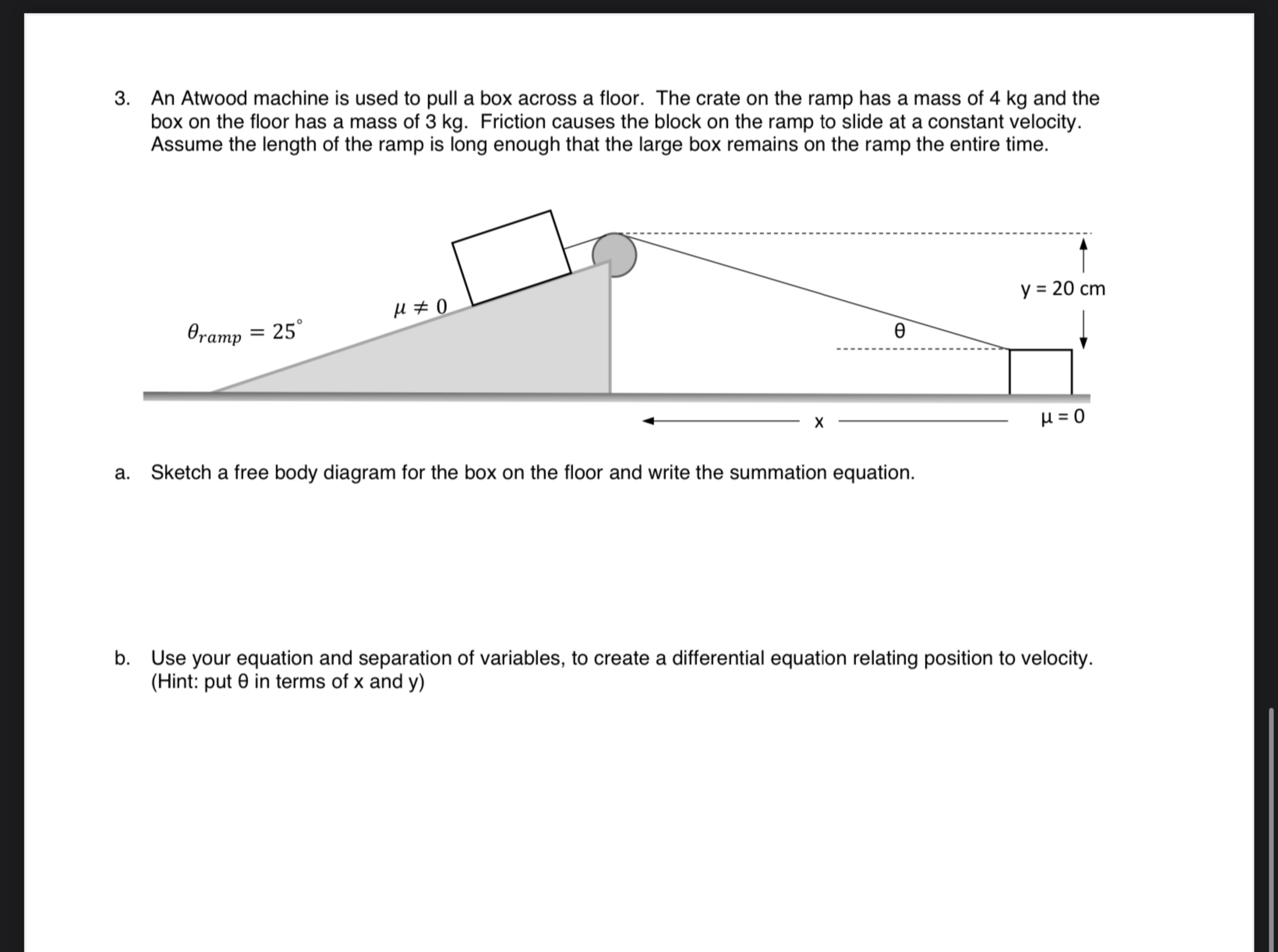 Solved An Atwood machine is used to pull a box across a | Chegg.com