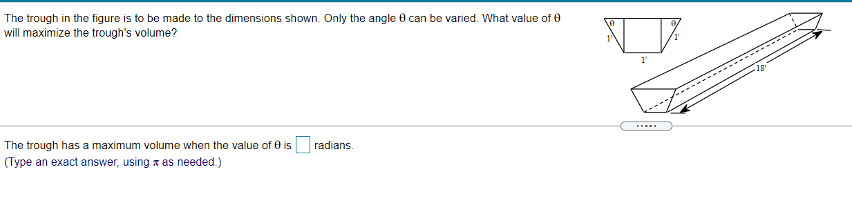 Solved The trough in the figure is to be made to the | Chegg.com