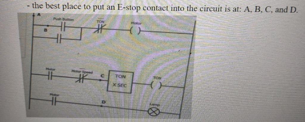Solved Where is the best place to place an E stop contact in | Chegg.com