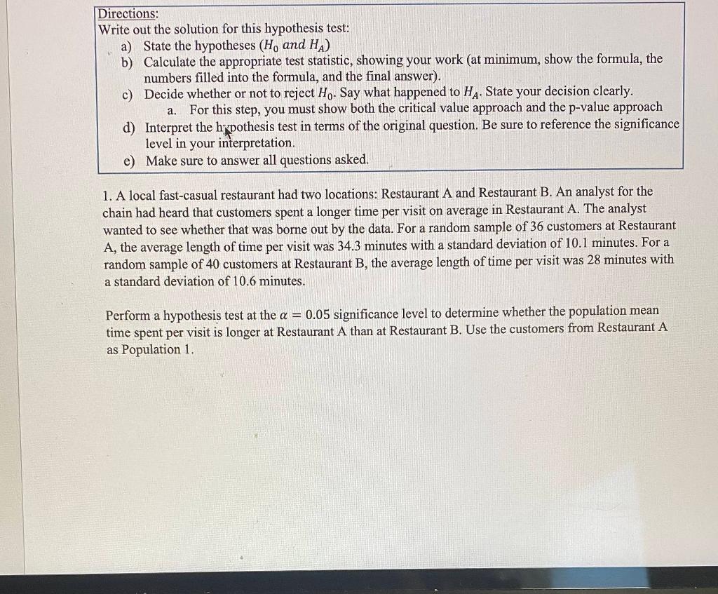 Solved Directions: Write out the solution for this | Chegg.com