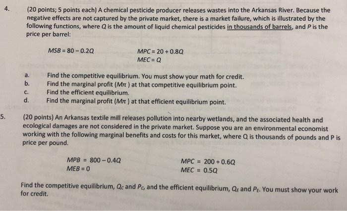 Solved 4. (20 points; 5 points each) A chemical pesticide | Chegg.com Solved 4. (20 points; 5 points each) A chemical pesticide | Chegg.com
