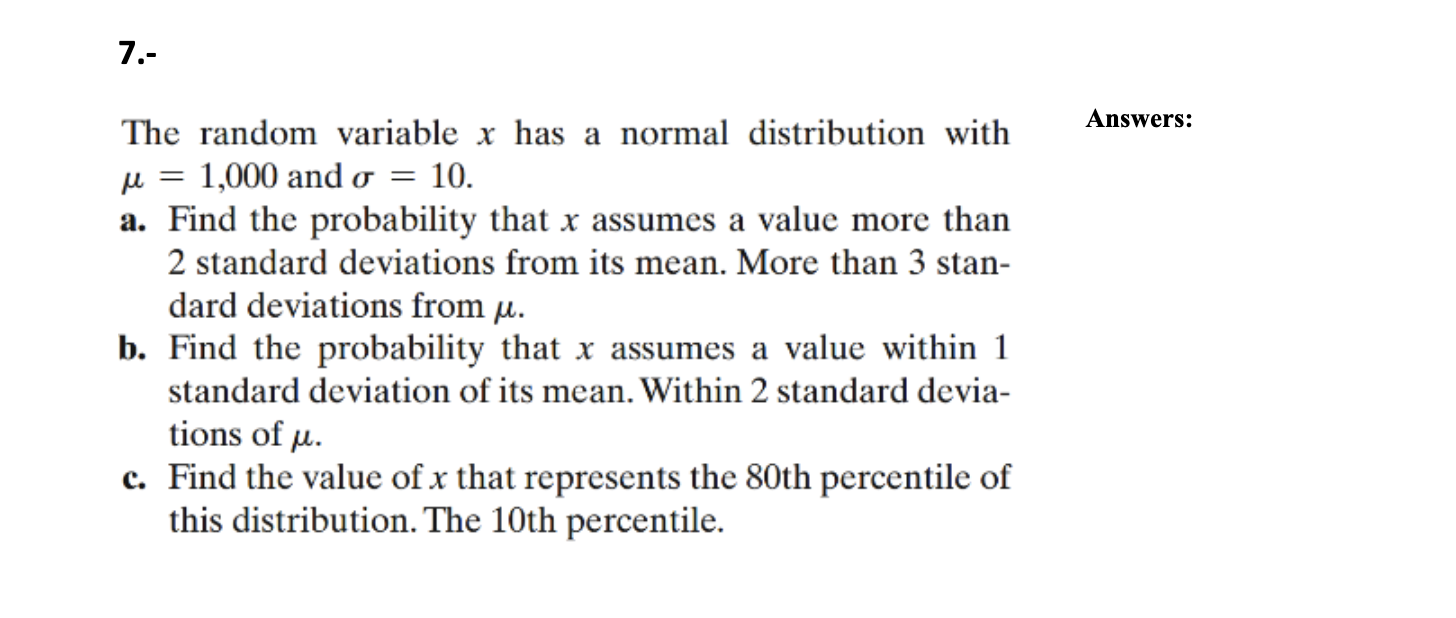Solved The random variable x has a normal distribution with | Chegg.com