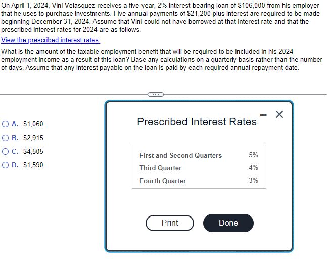 Solved On April 1, 2024, ﻿Vini Velasquez receives a | Chegg.com
