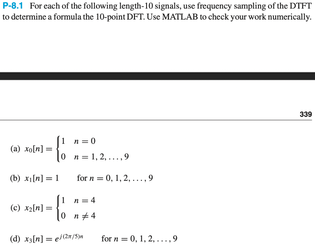 Solved P-8.1 For each of the following length- 10 signals, | Chegg.com