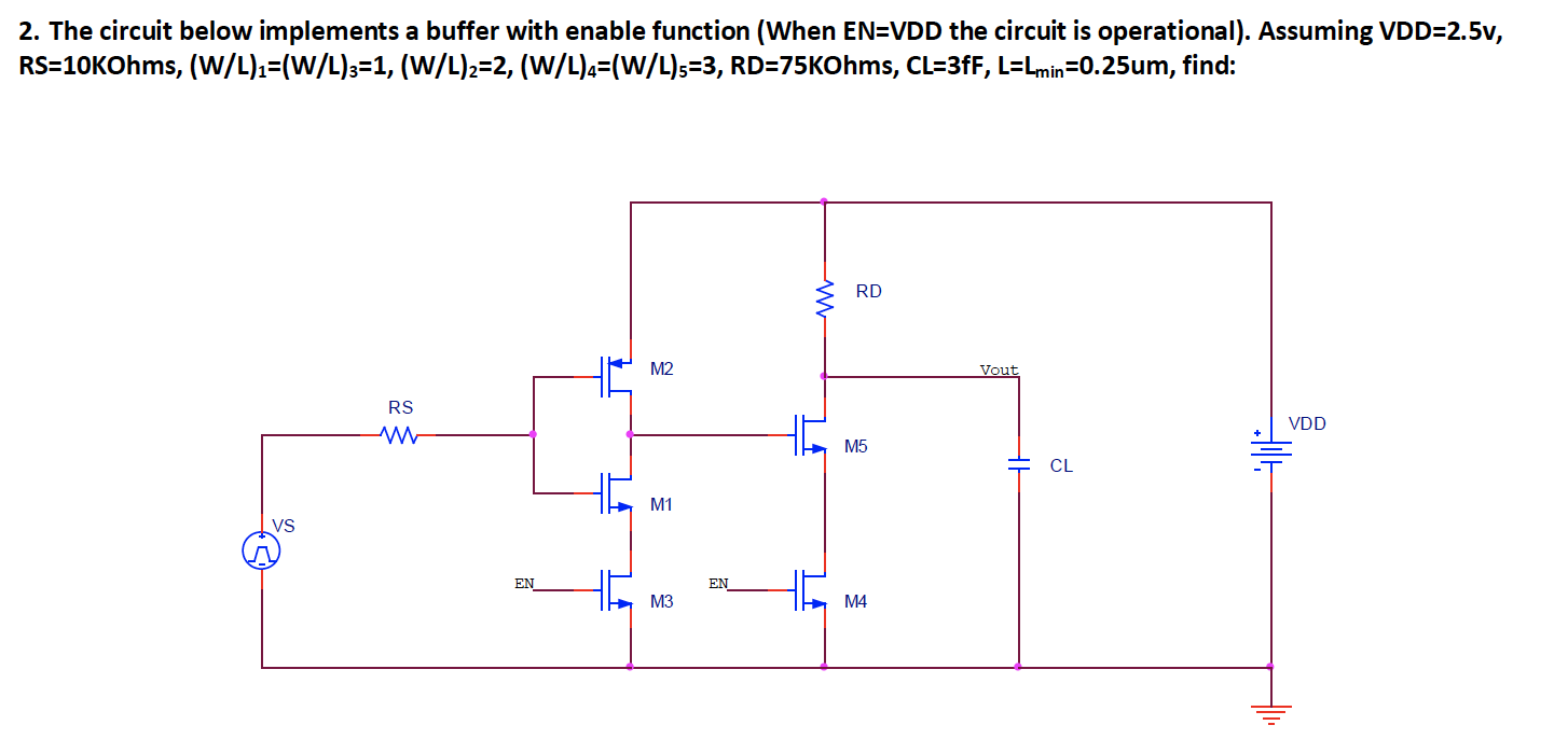 2. The circuit below implements a buffer with enable | Chegg.com