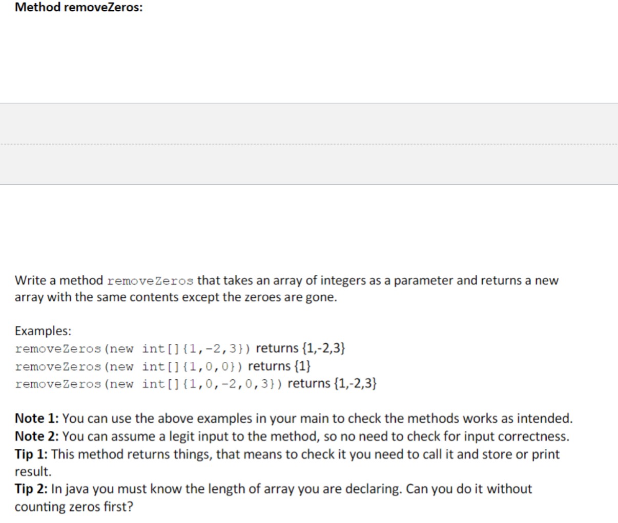Solved Method Removezeroswrite A Method Removezeros That 2962