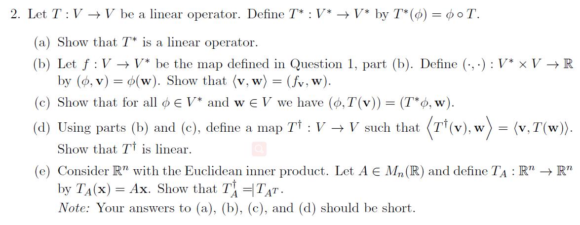 Solved 1. Suppose V is a finite dimensional vector space | Chegg.com