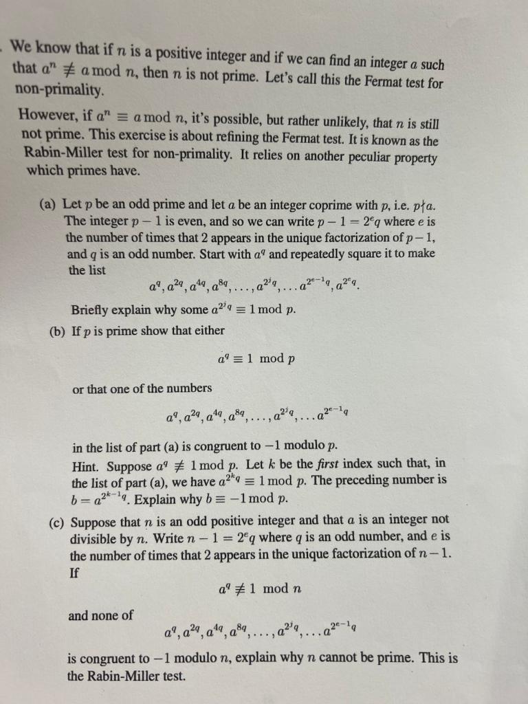 Solved - We know that if n is a positive integer and if we | Chegg.com