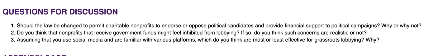 Solved QUESTIONS FOR DISCUSSION 1. Should the law be changed | Chegg.com