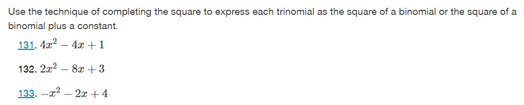 Solved Use the technique of completing the square to express | Chegg.com