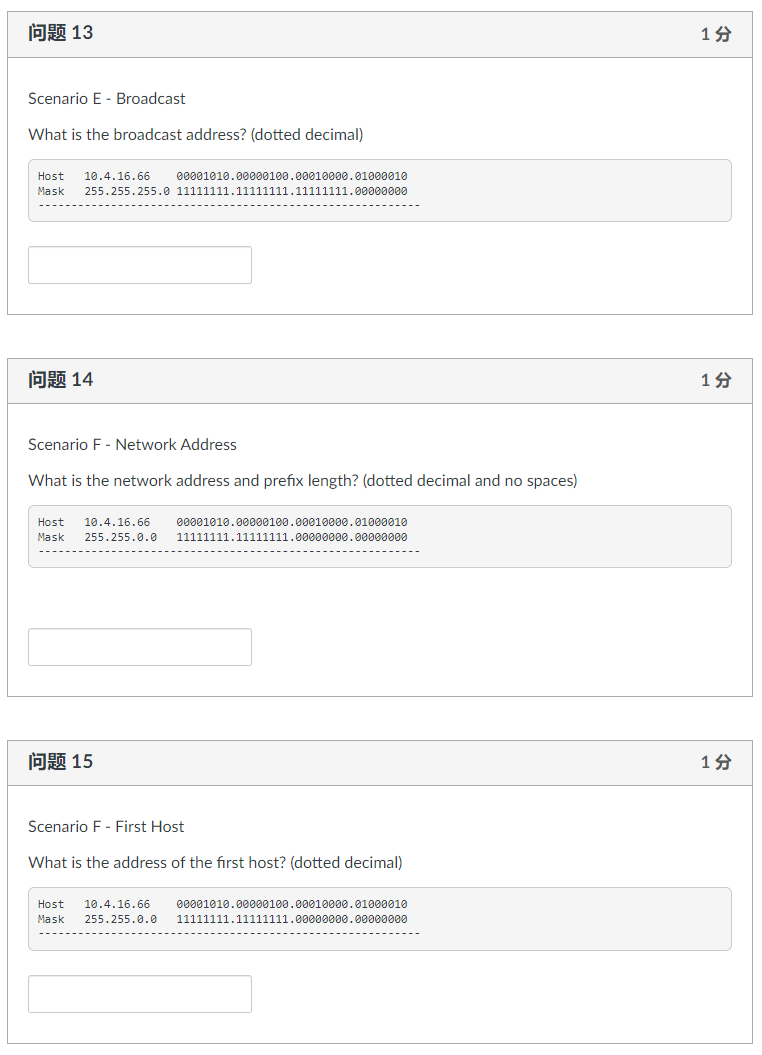 Solved Scenario E - Network Address What is the network | Chegg.com