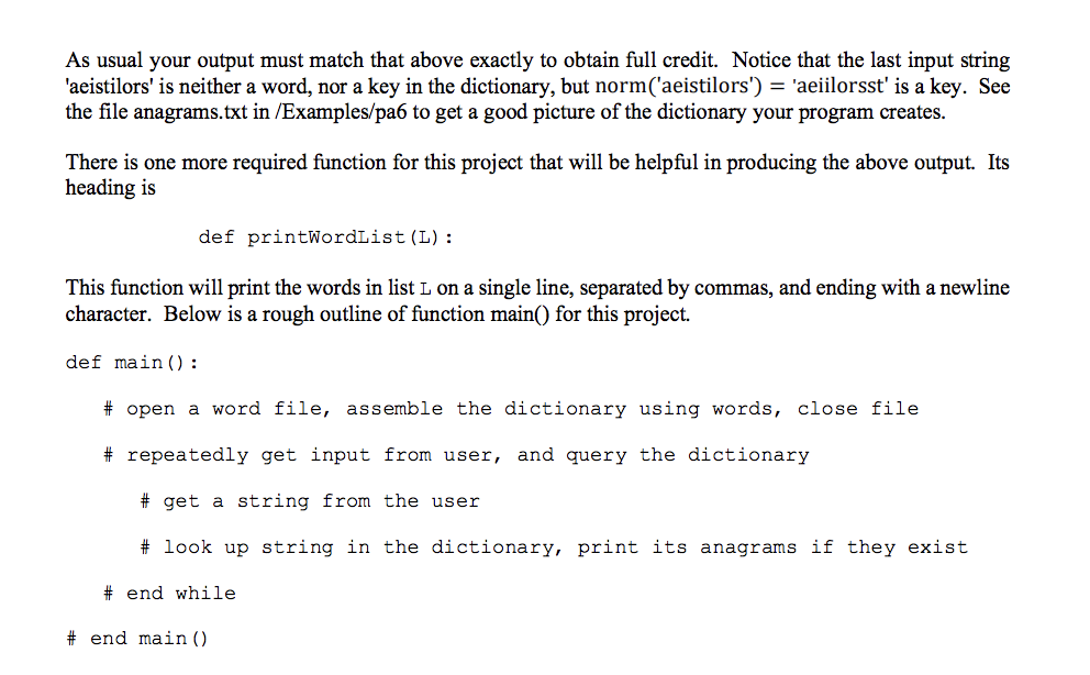 Solved In this project you will write a Python program that | Chegg.com