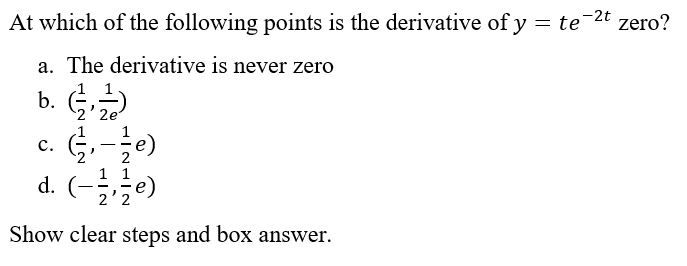 Solved At which of the following points is the derivative of | Chegg.com
