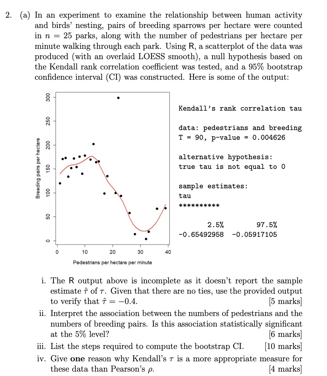 Solved (b) State a nonparametric method that would be | Chegg.com